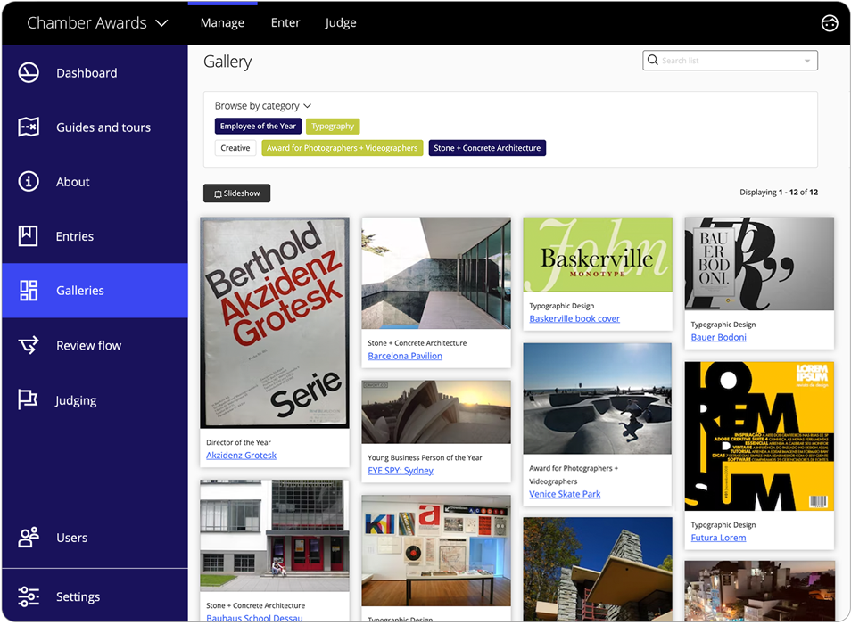 Creative awards judging software - Awards Management Software